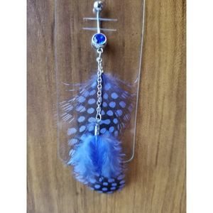 Body Rage | Jewelry | Feather And Gem Belly Button Ring 4g | Poshmark
